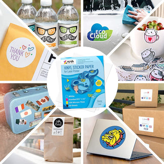 Printable Vinyl Sticker Paper Laser Glossy 50 sheets – AIVA Paper Group